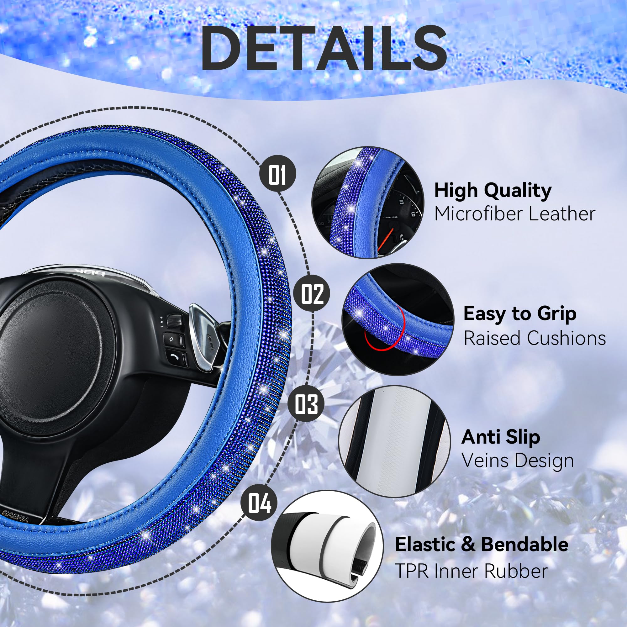 Snapklik.com : 30 PCS Bling Car Accessories Set For Women, Bling ...