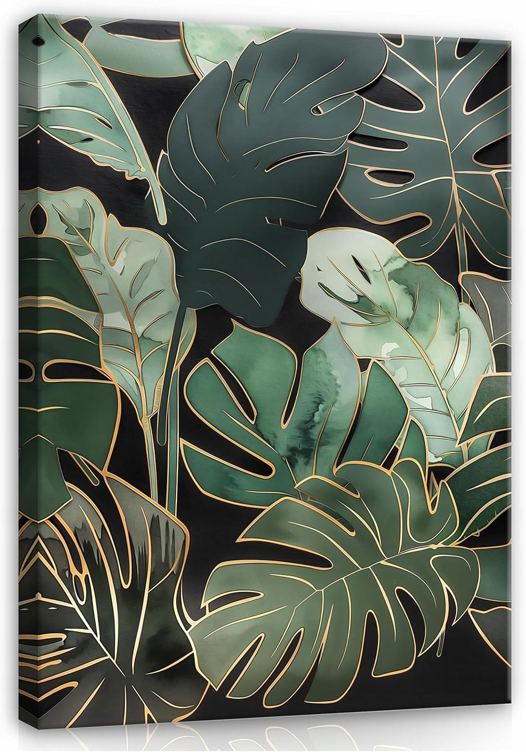 WallArena - Impression sur toile - Feuilles - 80x120 cm - Tableau ...