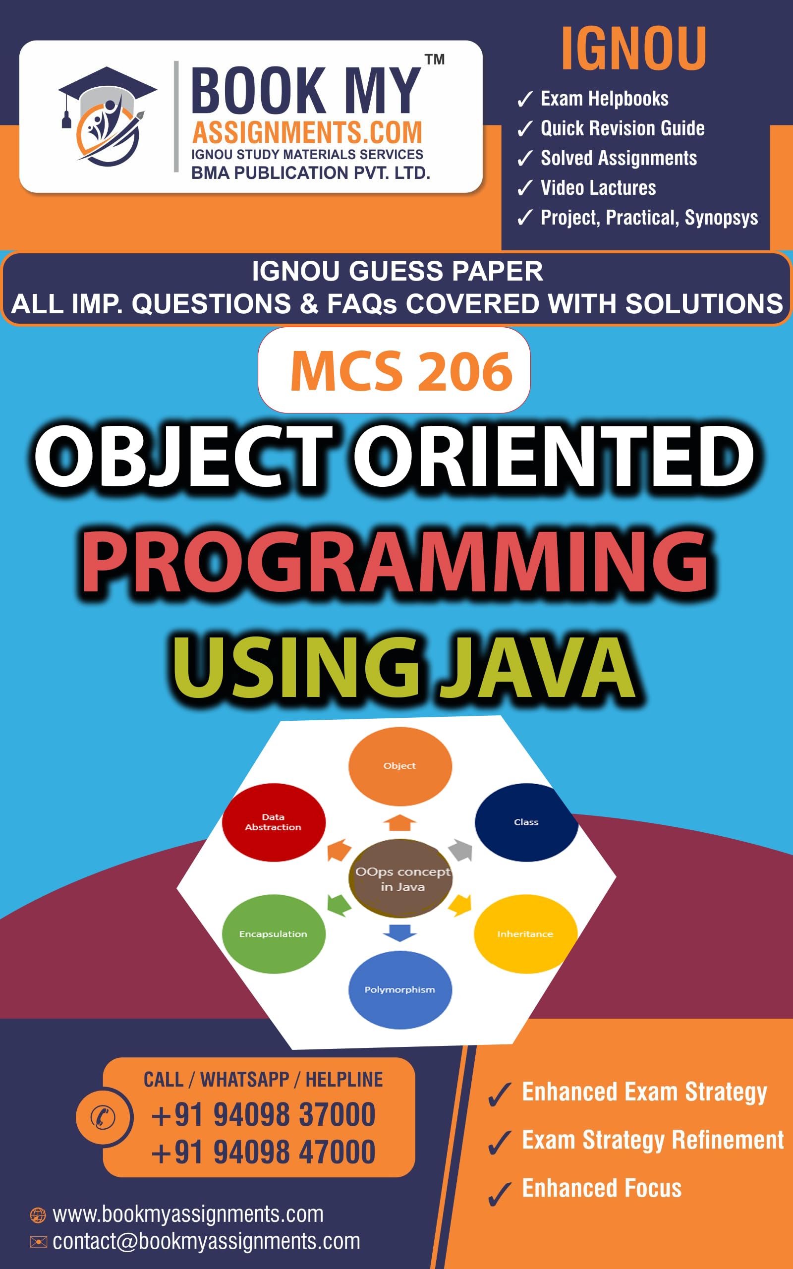 Buy IGNOU MCS 206 Object Oriented Programming Using Java Study Guide For IGNOU Students (GUESS ...