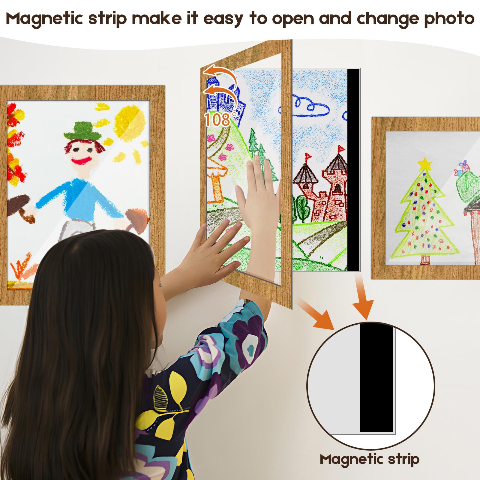 Snapklik.com : 2 Pack 8.5x11 Kids Art Frames Changeable, Front Opening ...