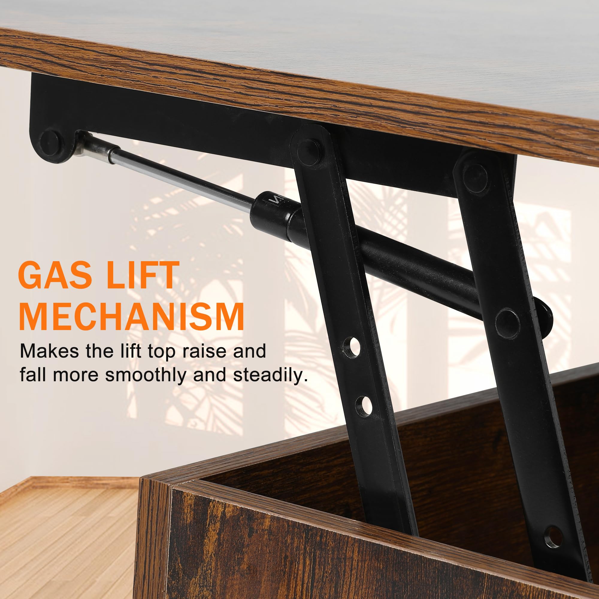 Wood Lift Top Coffee Table Rising Tabletop Center Coffee Table Small ...