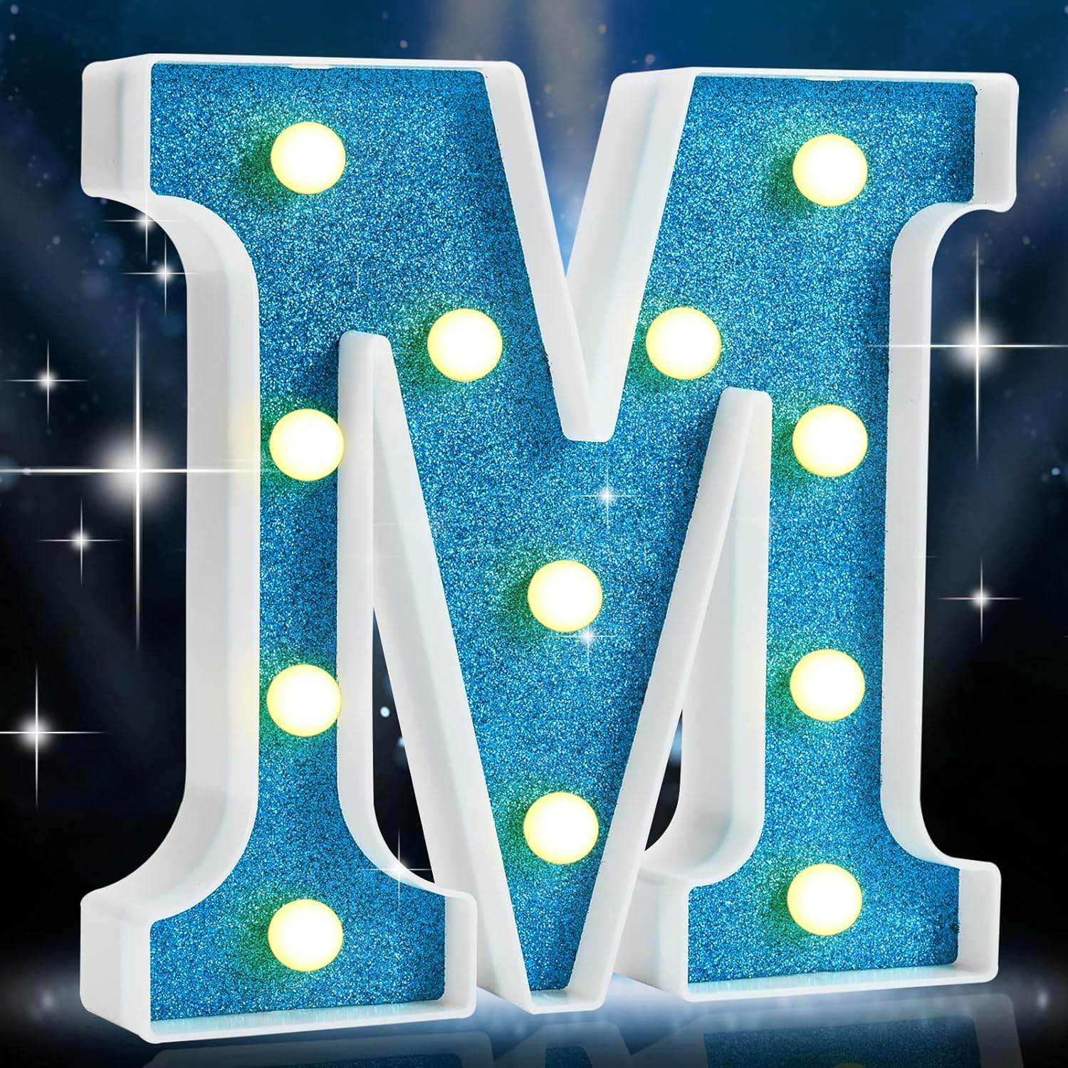 Amazon.com: LED Marquee Letter Lights, Light Up Shiny Blue Marquee ...