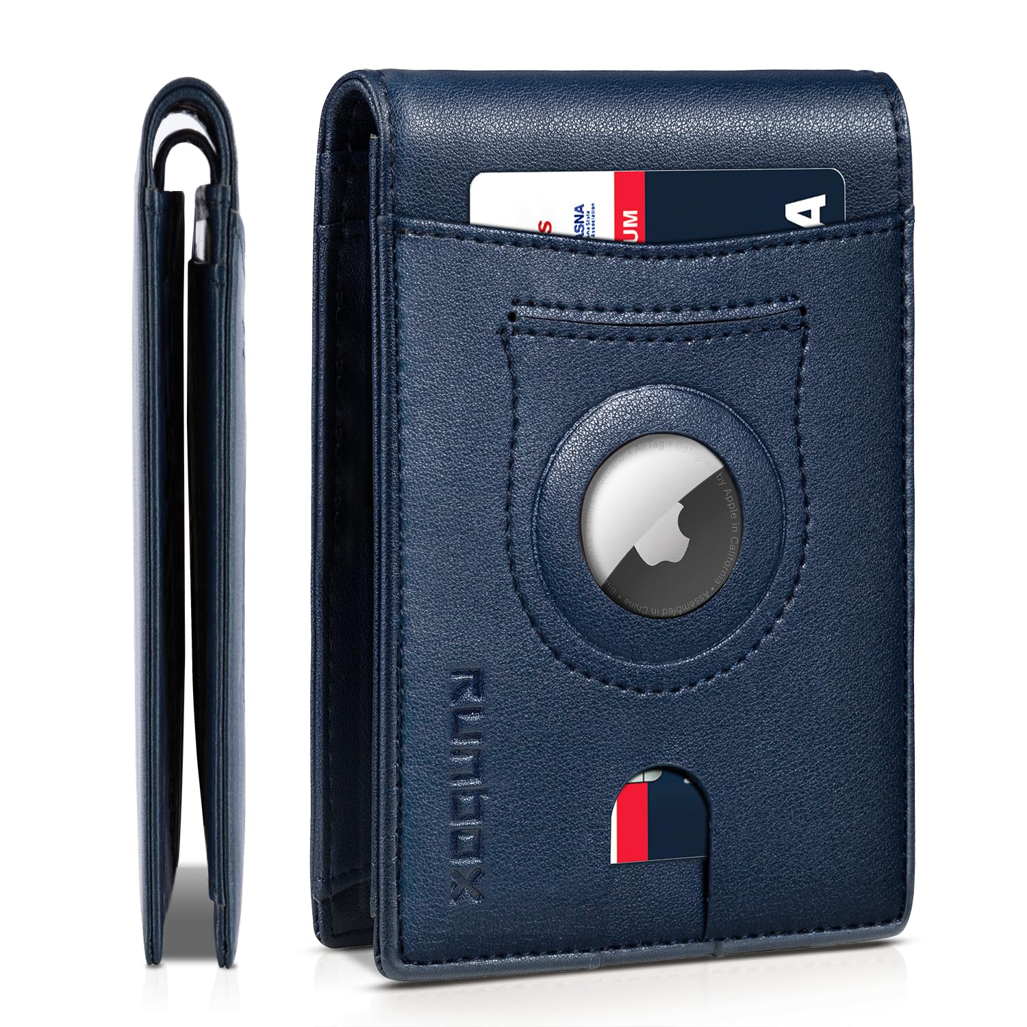 Amazon.com: RUNBOX AirTag-Wallet-Mens-Slim-RFID Blocking Wallets ...