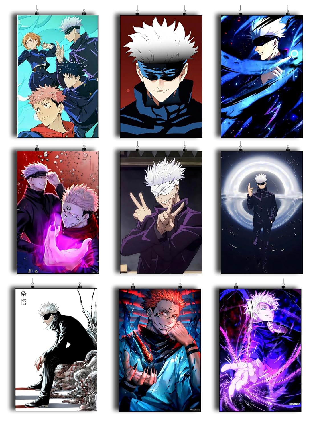 Set of 9 Jujutsu Kaisen Premium Anime Poster For Wall | JJK Anime Wall ...