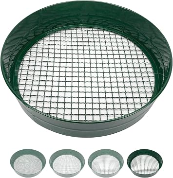 Sterico Garden Sieve in Mesh Sizes Round 13" Stackable Sieve Heavy Duty ...