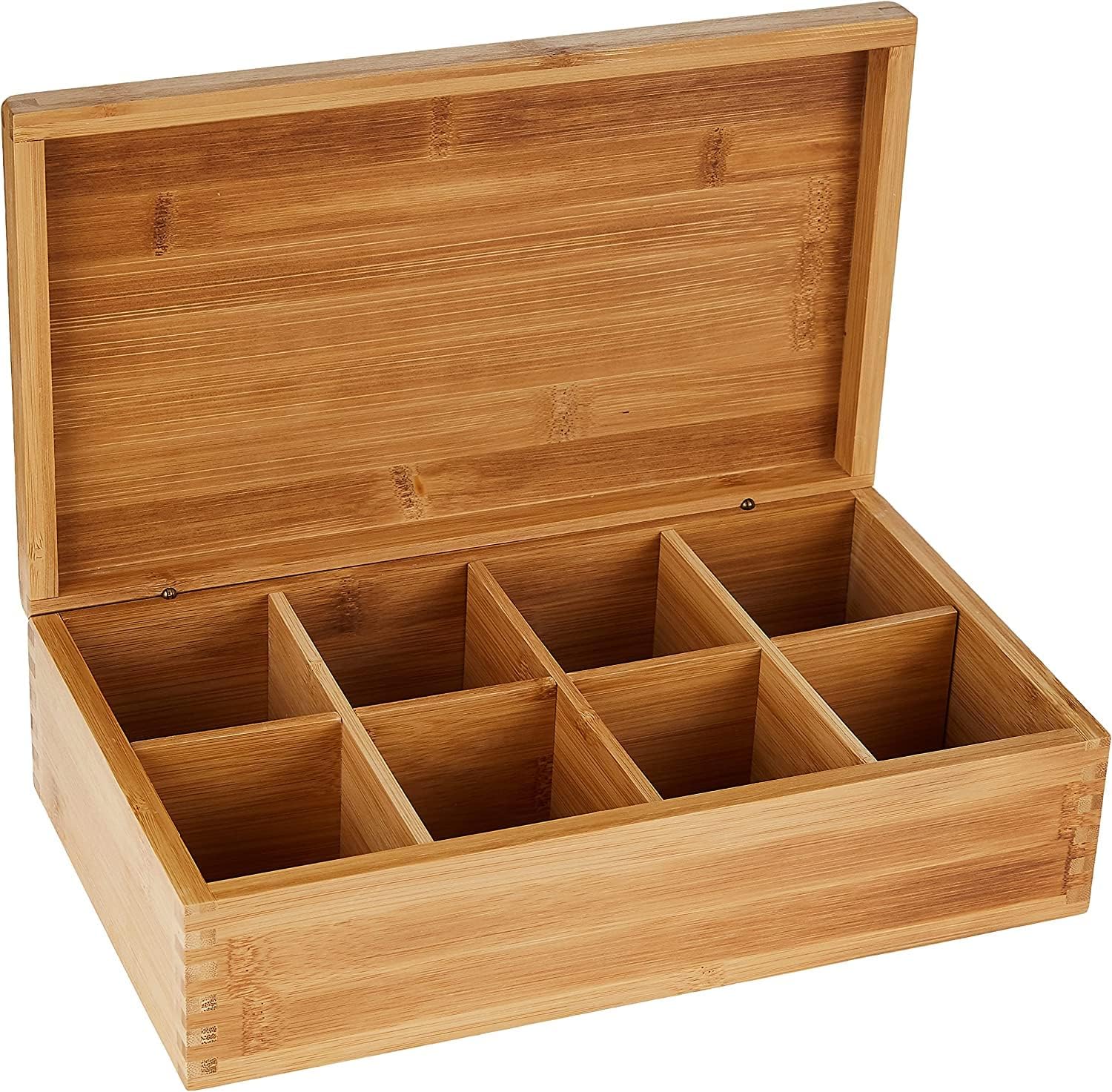Amazon.com: Trademark Innovations 12" Bamboo 8-Section Tea Storage Box ...