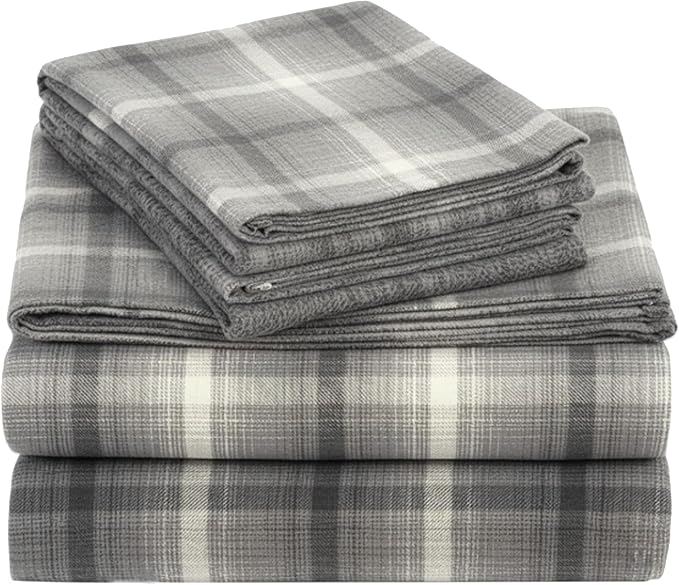 Amazon.com: California Design Den Flannel Twin Sheets Set - Made in ...
