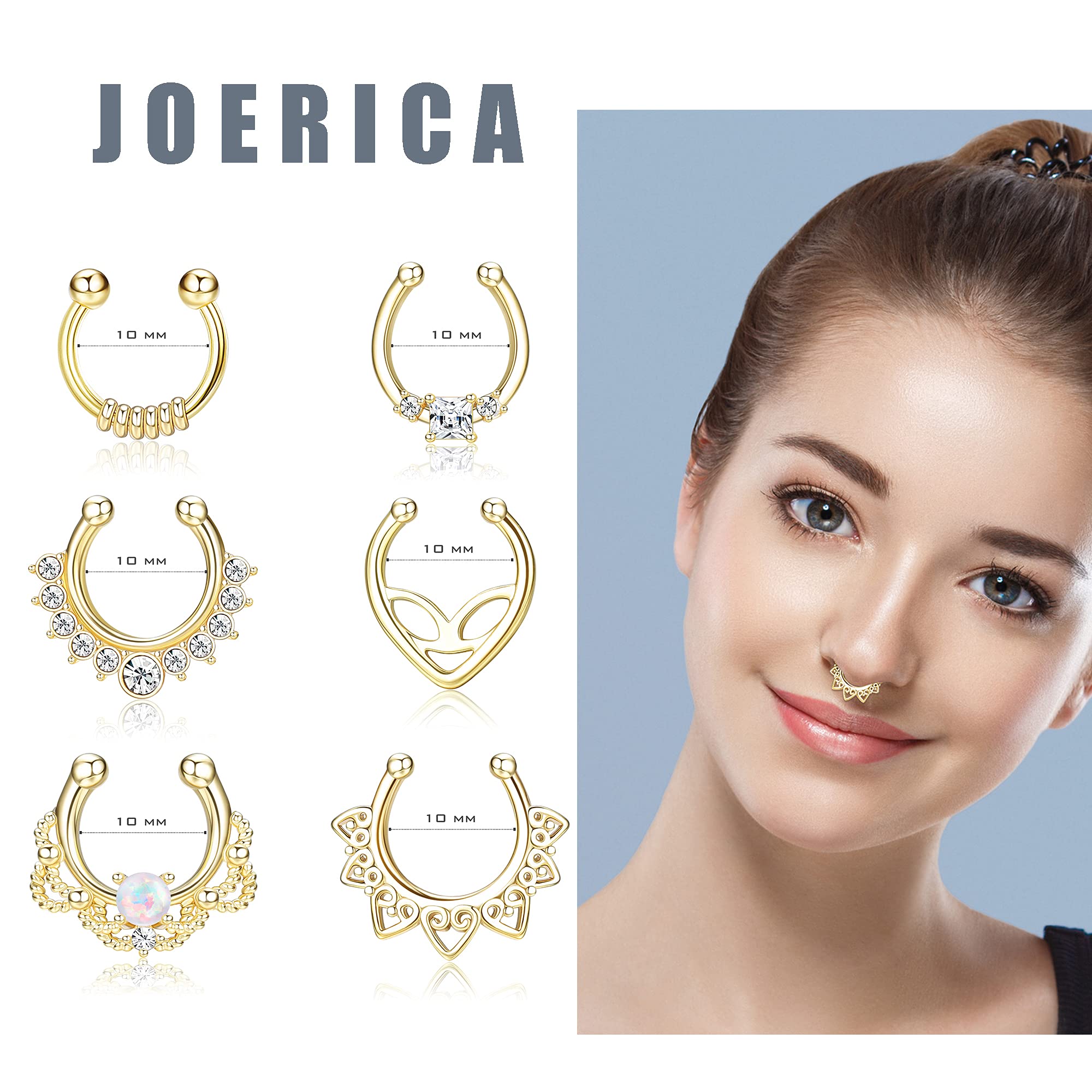 Snapklik.com : Gold Tone Faux Septum Rings For Women Men Fake Nose ...