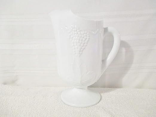 Amazon.com: Vintage Indiana Milk Glass Harvest Grape Pattern 10 Inch ...