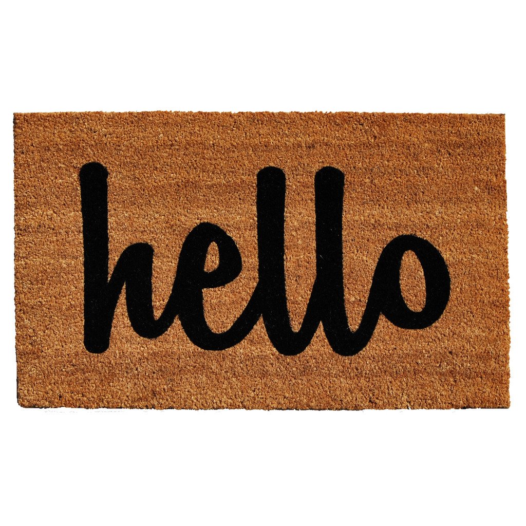 Home & More 100341729NBS Hello Natural/Black Script Doormat 17-Inch X ...