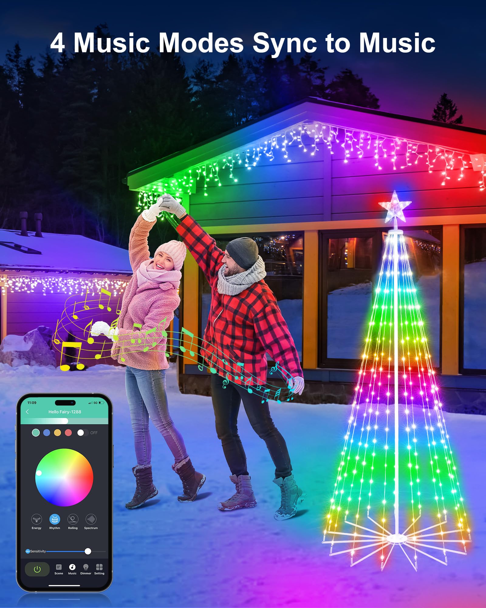 Outdoor Lighted Christmas Musical Tree New Smart Christmas Tree Lights