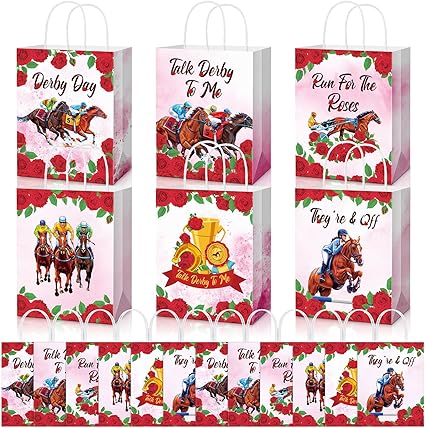 Amazon.com: Kolldenn 24 Pcs Derby Day Party Favors Bags KY Horse Racing ...