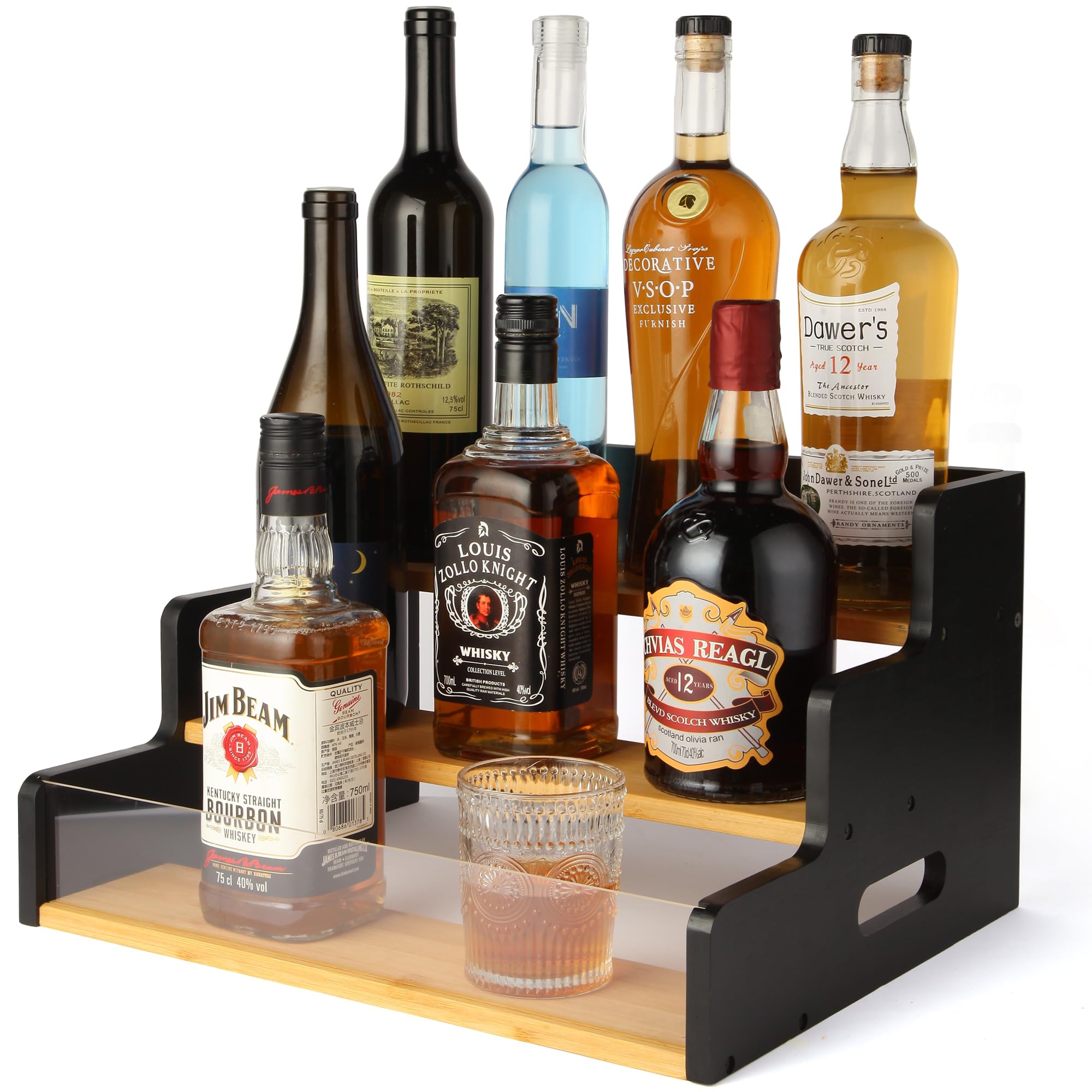 Amazon.com: Liquor Bottle Display Shelf, 3 Step Countertop Liquor Wine ...