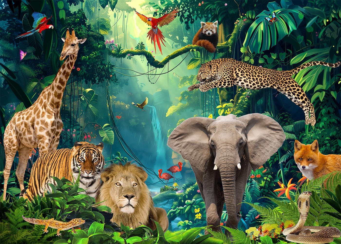 Amazon.com : CHAIYA 7X5FT Jungle Forest Backdrop Tropical Rainforest ...