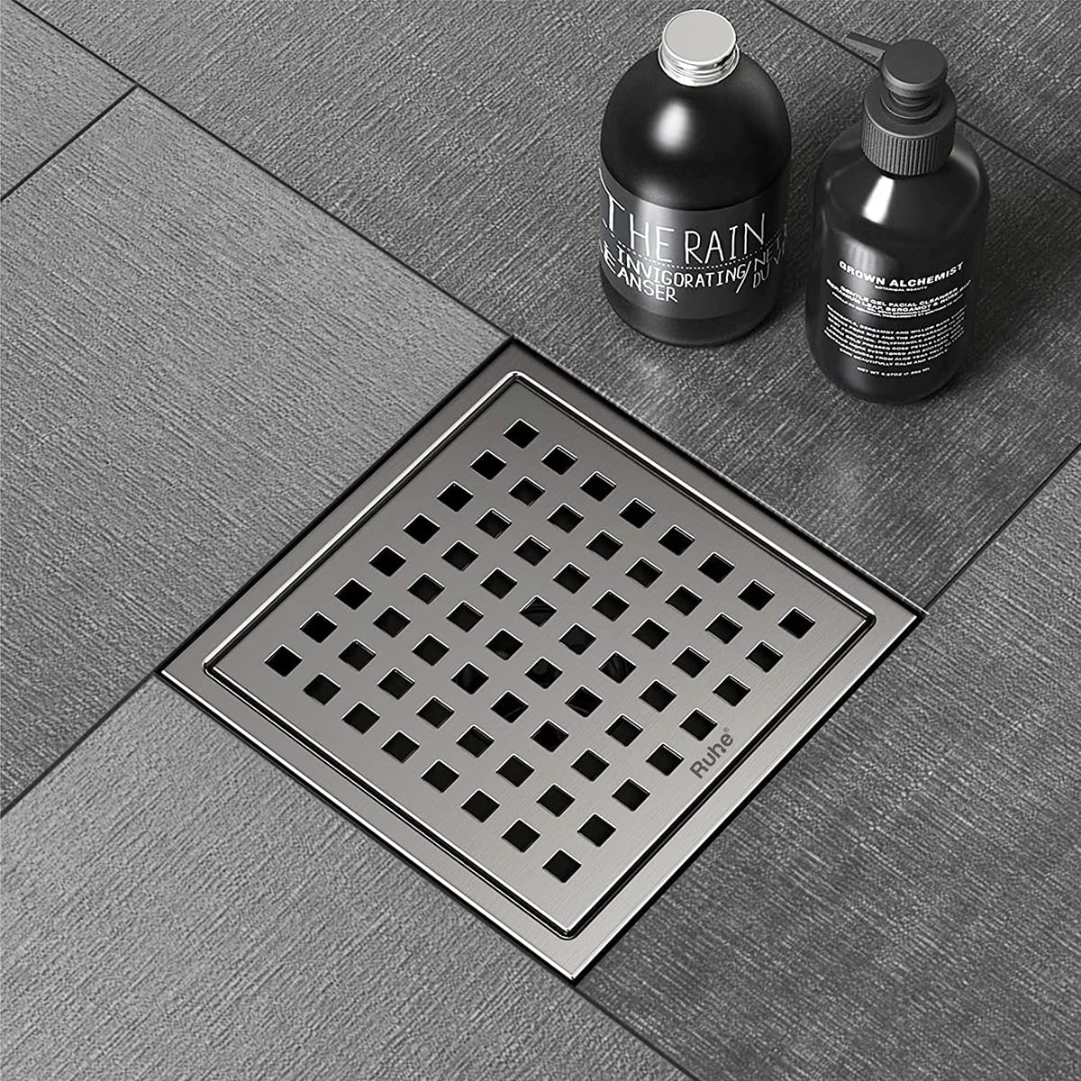 Ruhe® Naptune Flat Cut Square Floor Drain 6 Inch | Jali for Bathroom ...