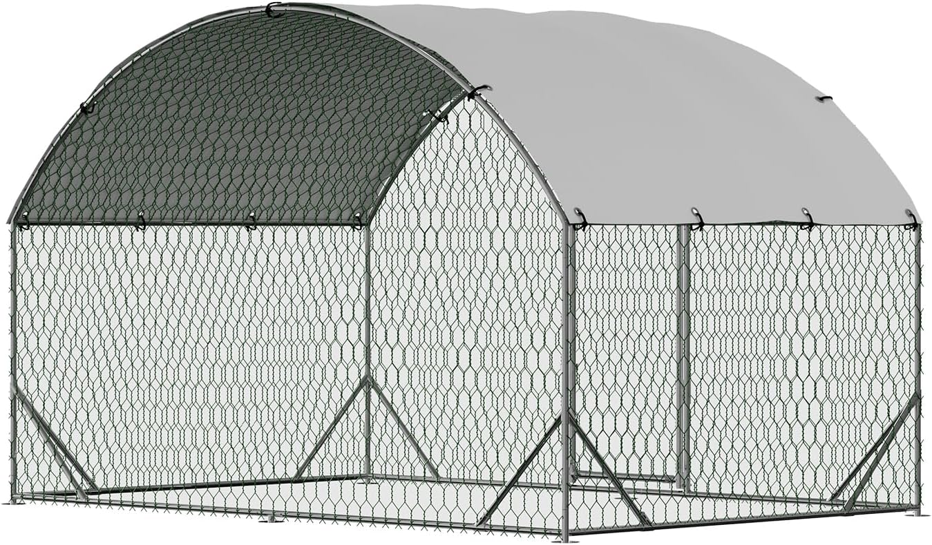 Amazon.com: Volkmi Metal Chicken Coop Run, Outdoor Chicken Pen with ...