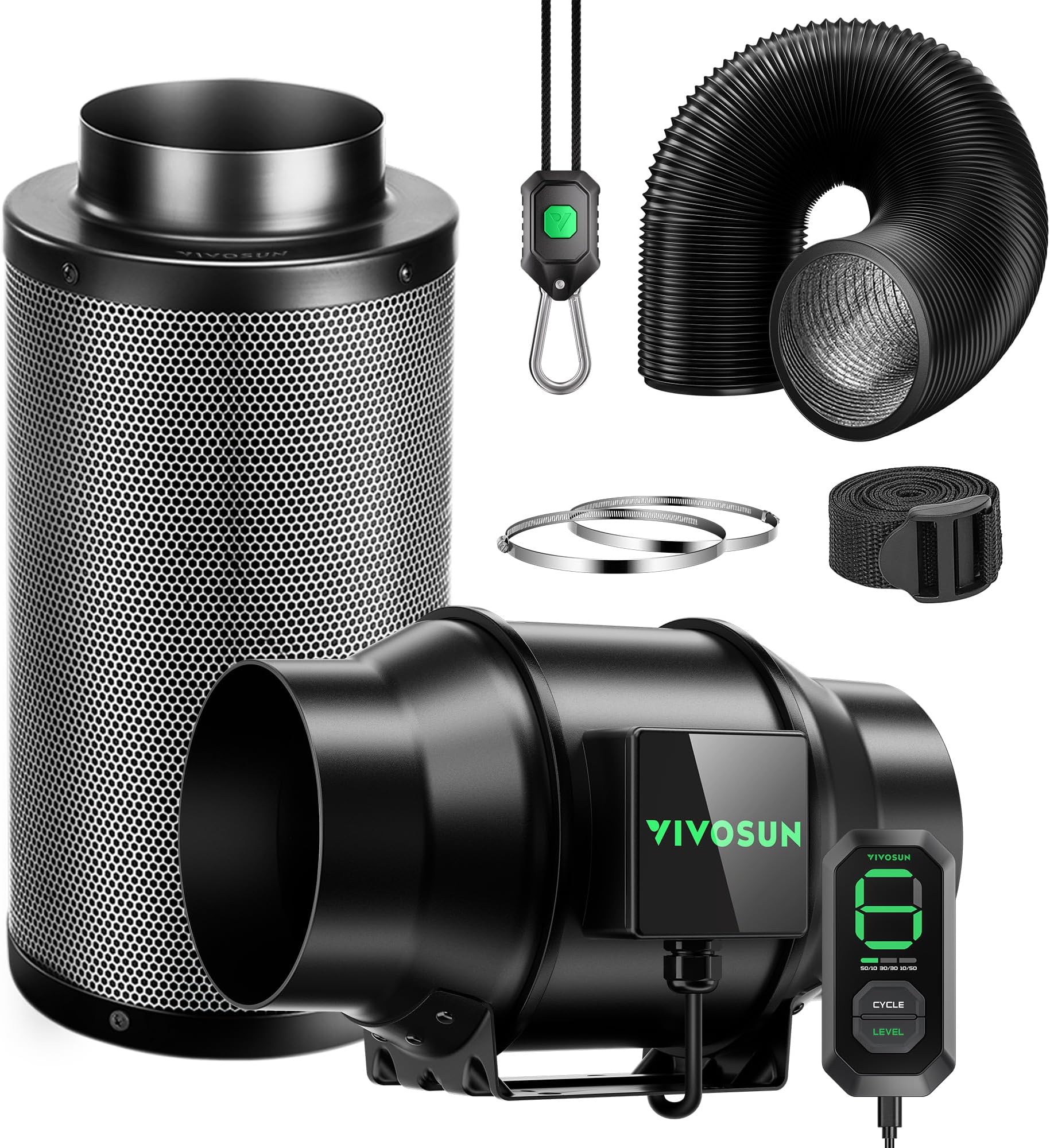 Amazon.com: VIVOSUN Smart Air Filtration G6 Kit 6", AeroZesh G6 Inline ...