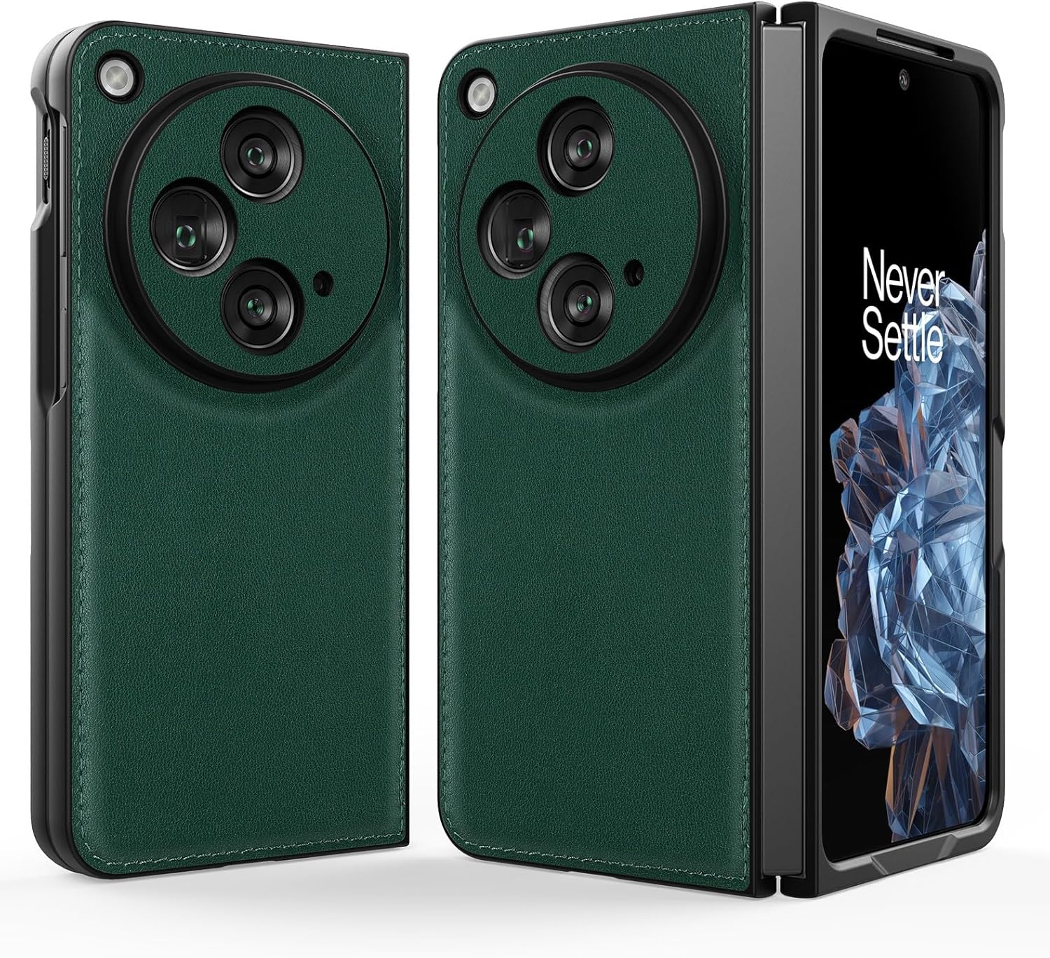 Amazon.com: Cresee Case for OnePlus Open, Genuine Leather + Hard ...