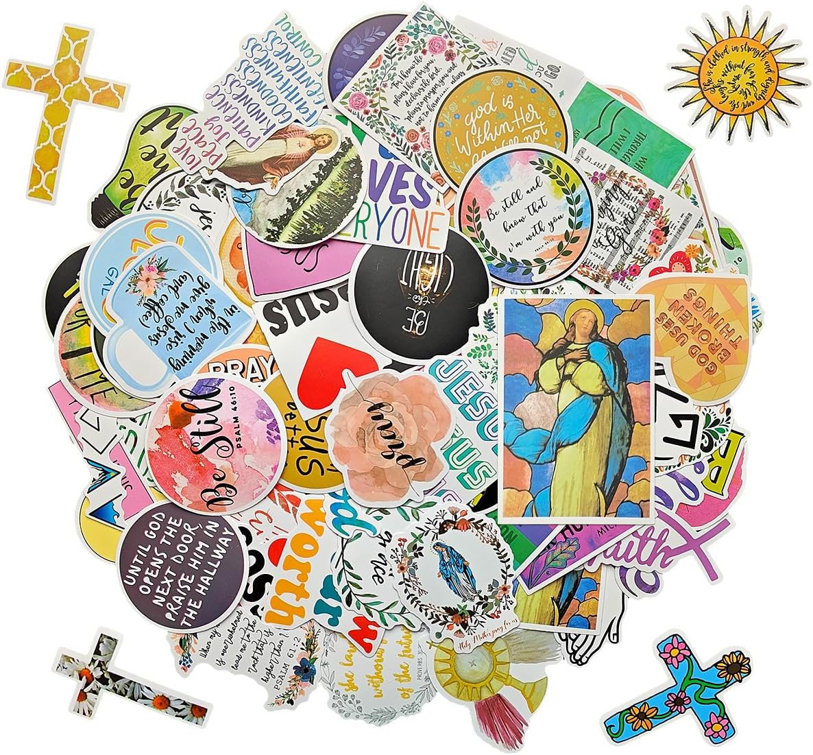 Amazon.com: GYGYL 100pcs Jesus Christian Stickers, Waterproof Bible ...