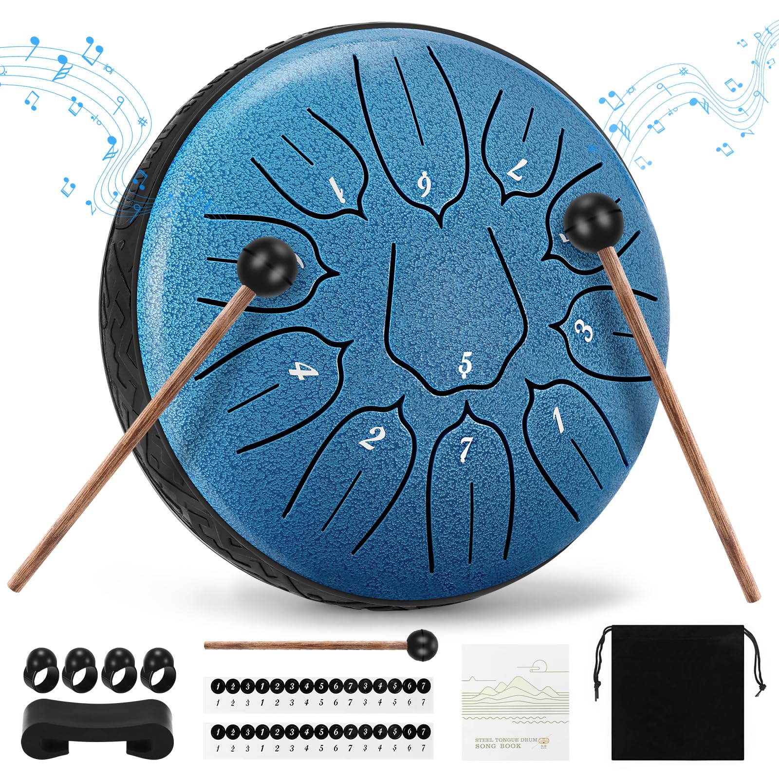 Amazon.com: Sannofair Rain Drum for Outside, Steel Tongue Drum 11 Notes ...