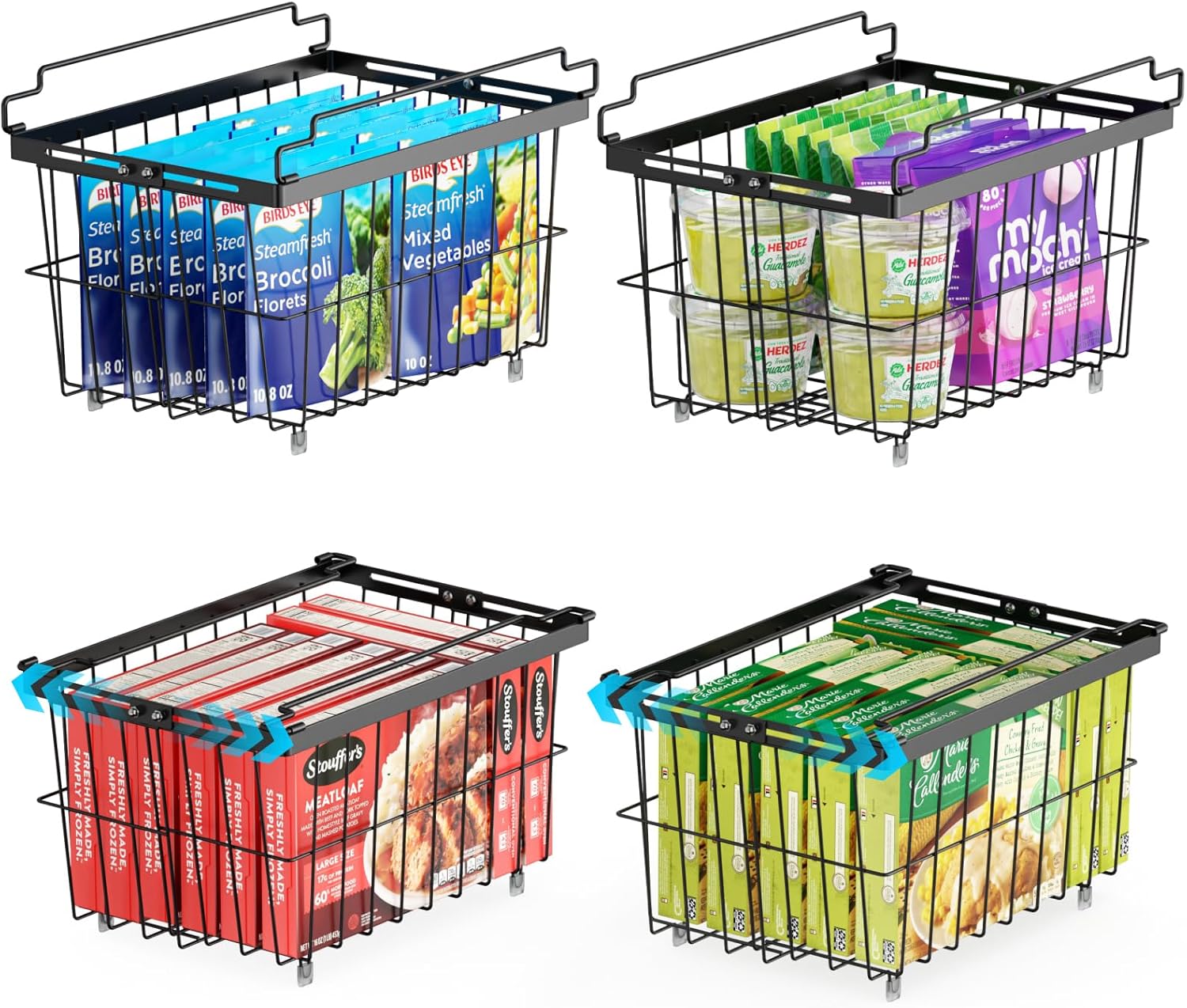 Amazon.com: iSPECLE Freezer Organizer Bins - 4 Pack Adjustable & Extra ...