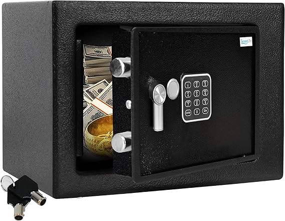Home Security Electronic Lock Box - Safe with Mechanical Override ...