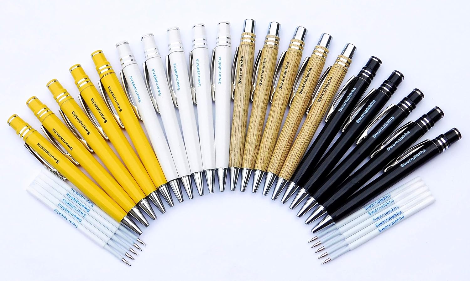 Swarnalekha® GLOW Mix Ball Pen 20 Pieces & 10 Pieces Refills, Mix Color ...