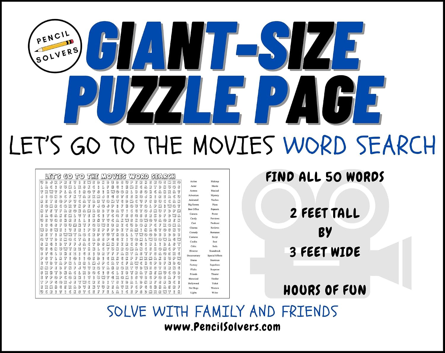 Amazon.com: Pencil Solvers Giant-Size Puzzle Page - Word Search ...
