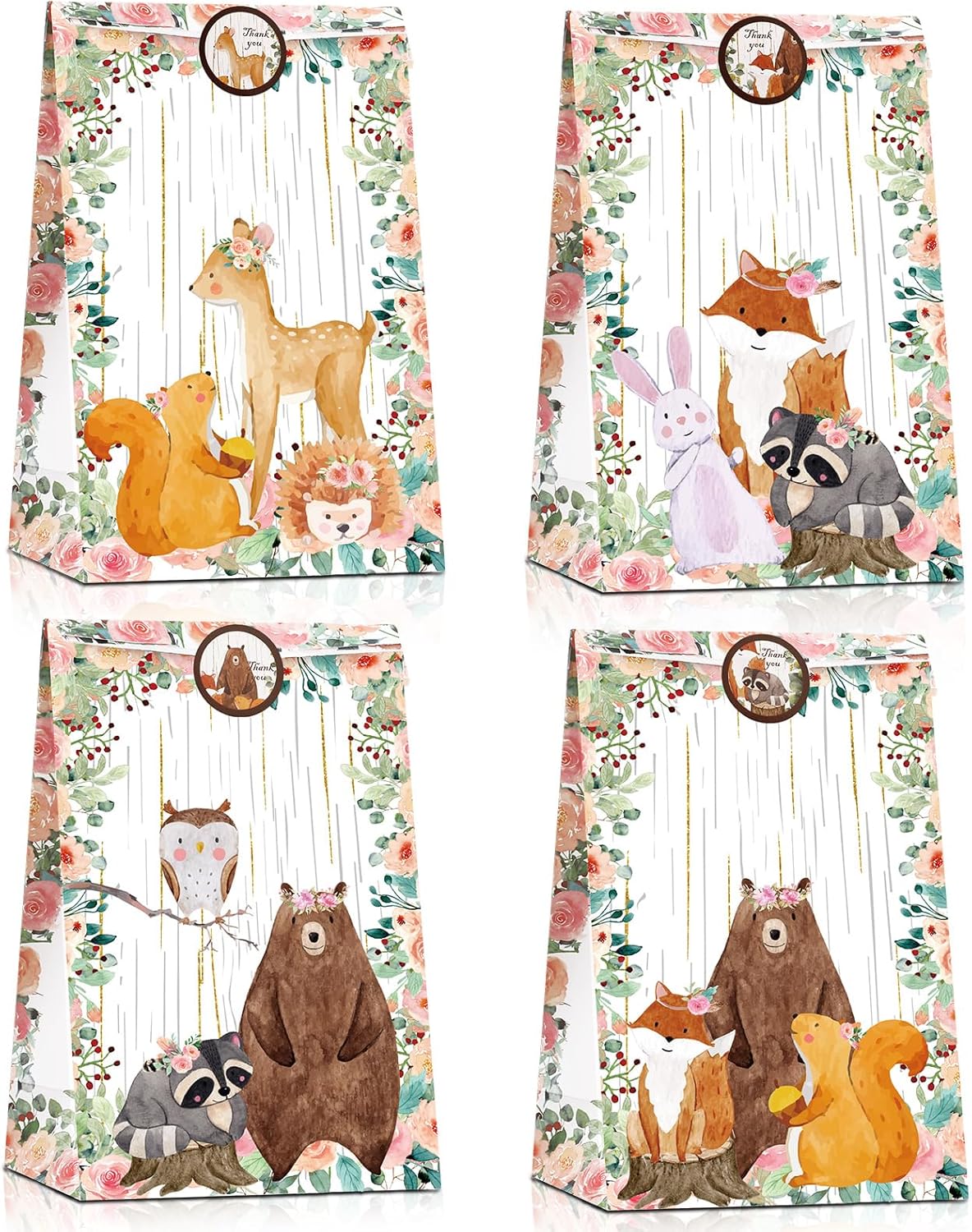 Amazon.com: Containlol 24 Pieces Woodland Party Favor Gift Bags for ...