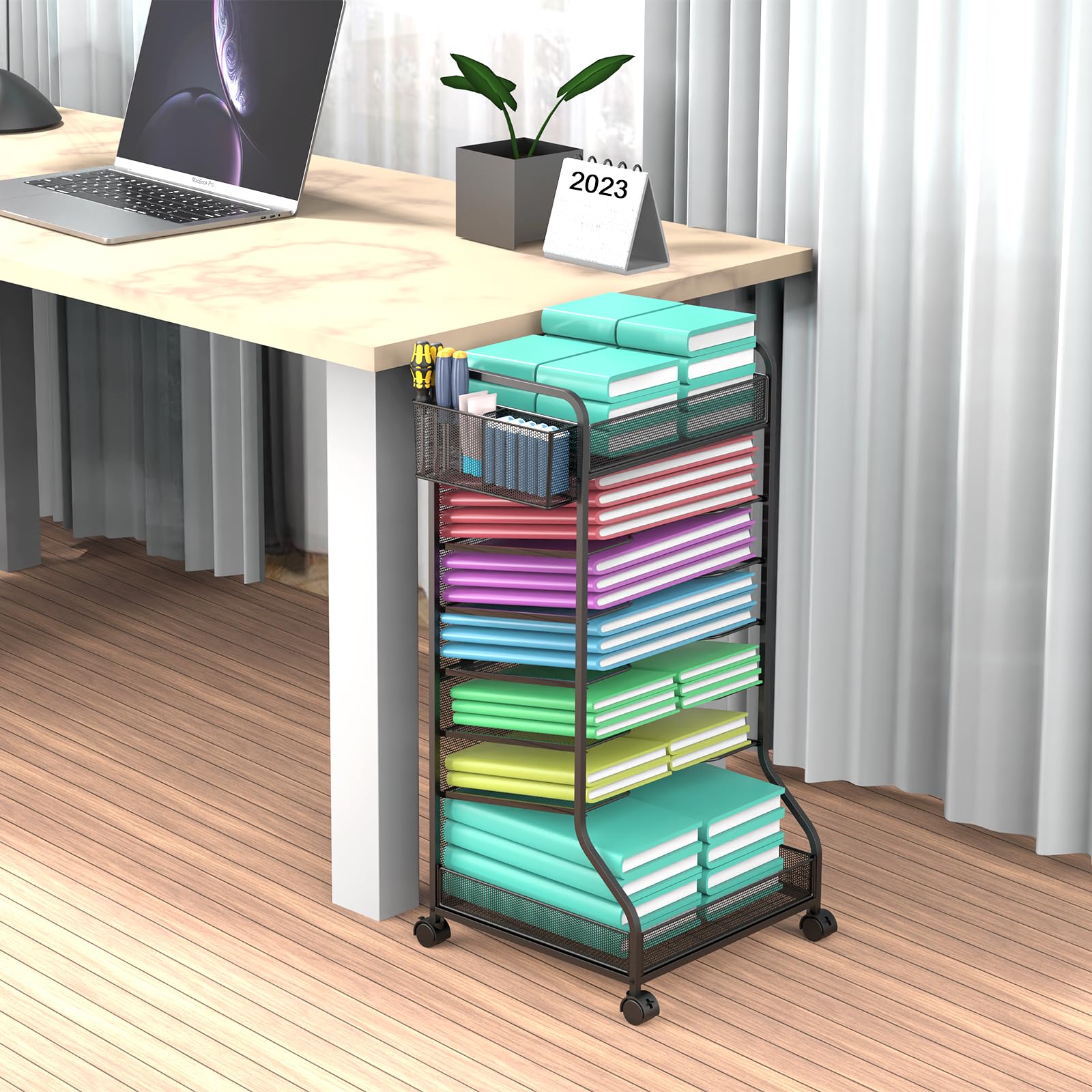 Snapklik.com : Samstar 7 Tier Rolling File Cart Shelf