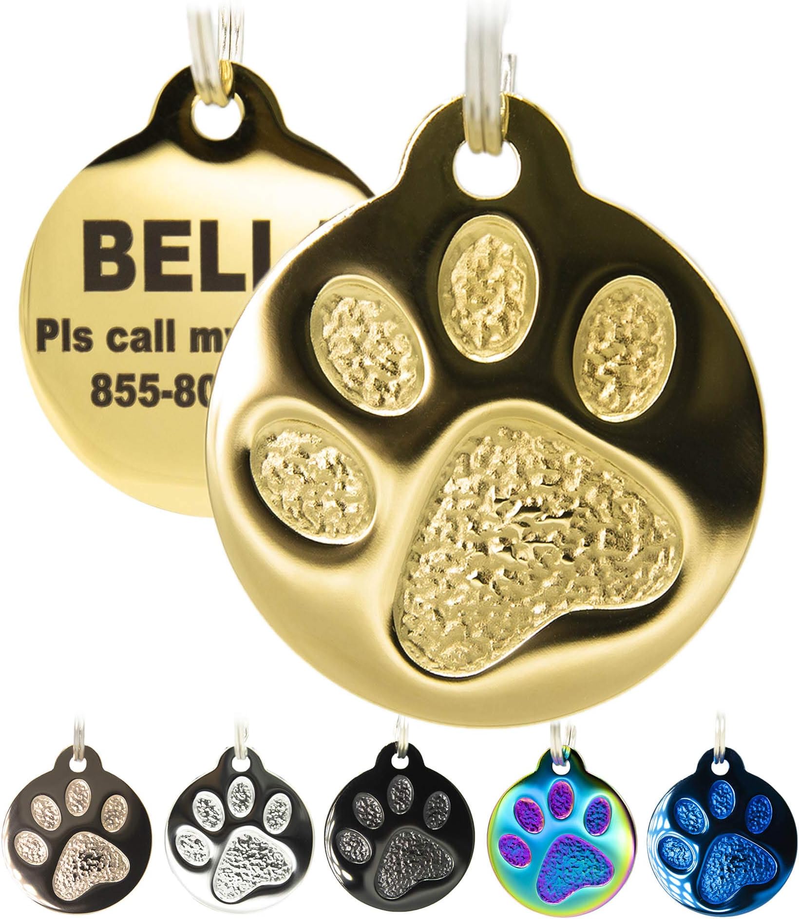 Amazon.com: Engraved Pet Tag for Dogs and Cats - Personalized Front ...