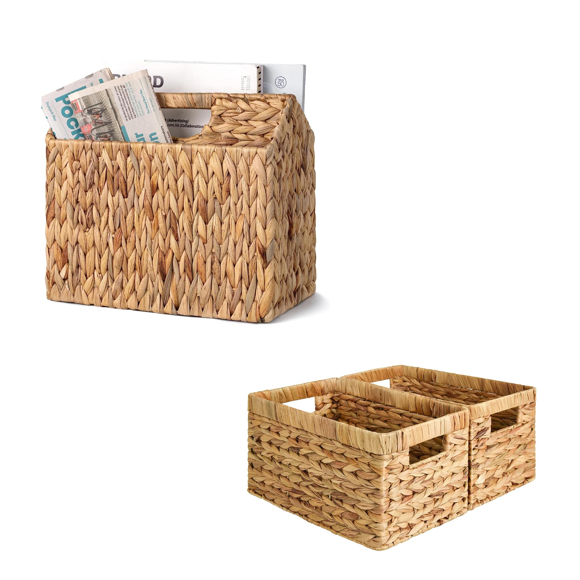 Amazon.com: StorageWorks Water Hyacinth Storage Baskets : Home & Kitchen