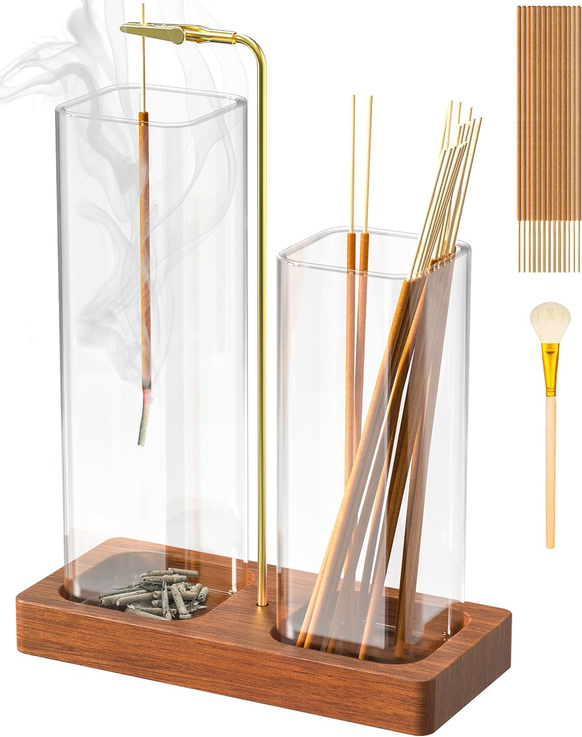 Amazon.com: 2 in 1 Incense Holder, Large Glass Incense Holder for ...