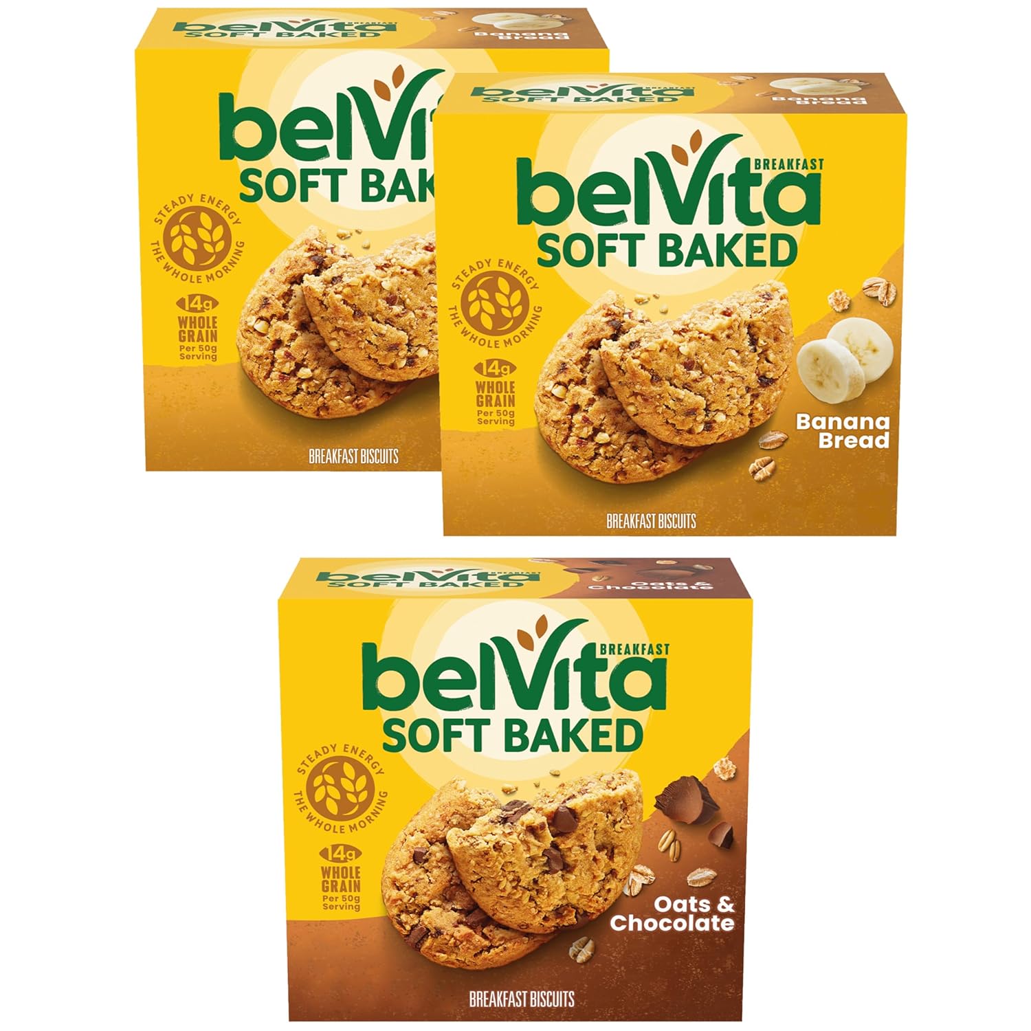 Amazon.com: belVita Soft Baked Breakfast Bars Variety Pack, Banana ...