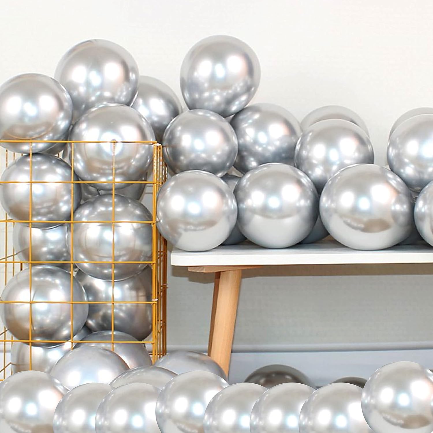 Amazon.com: COLORFUL ELVES Metallic Silver Balloons 10 Inches 100 Pack ...