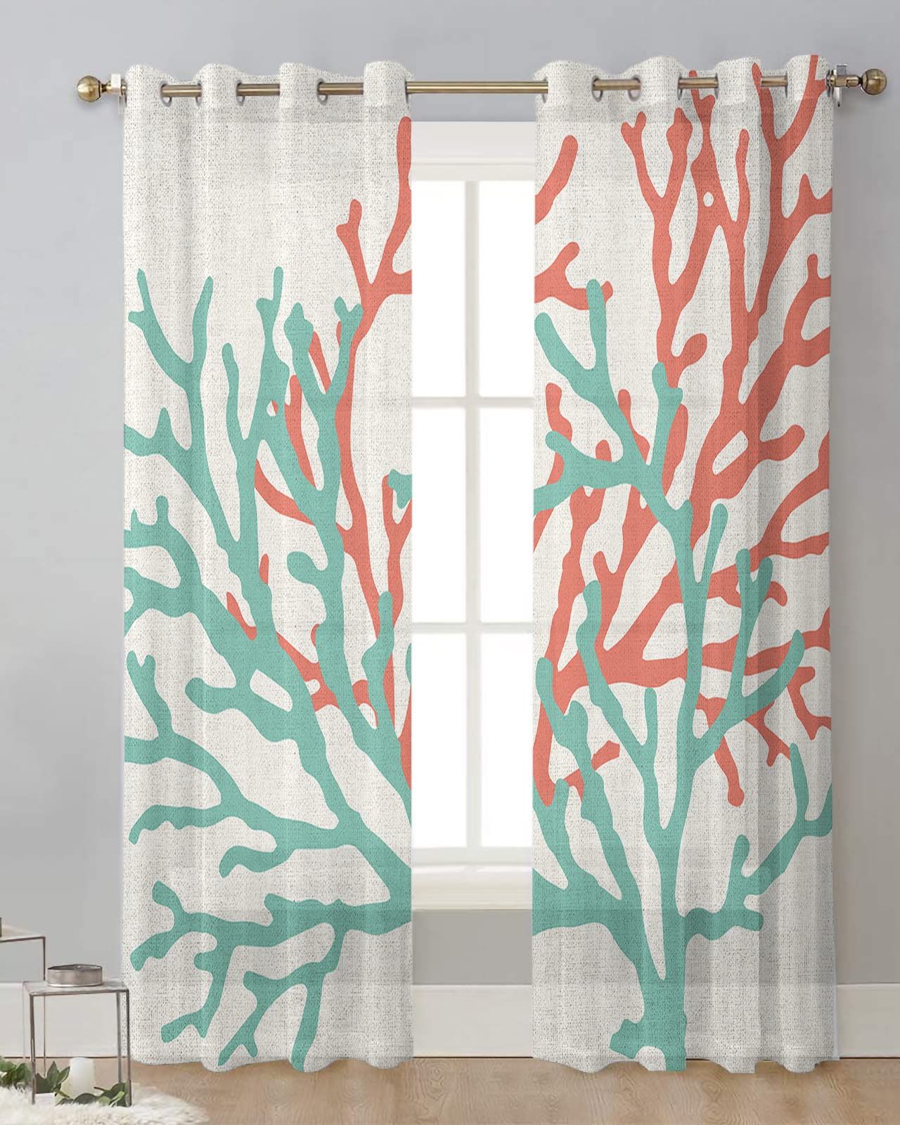 Coral Sheer Curtains Martha Stewart 84 In Coral Semi Sheer Rod Pocket