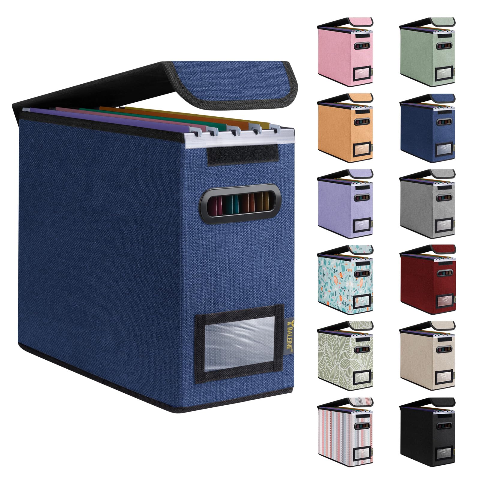 Amazon.com: BALEINE File Organizer Box with Lid, Collapsible File ...