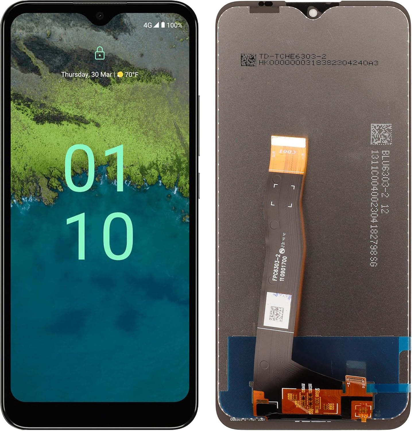 LCD Display Replacement Compatible with Nokia C110（Black Without Frame ...