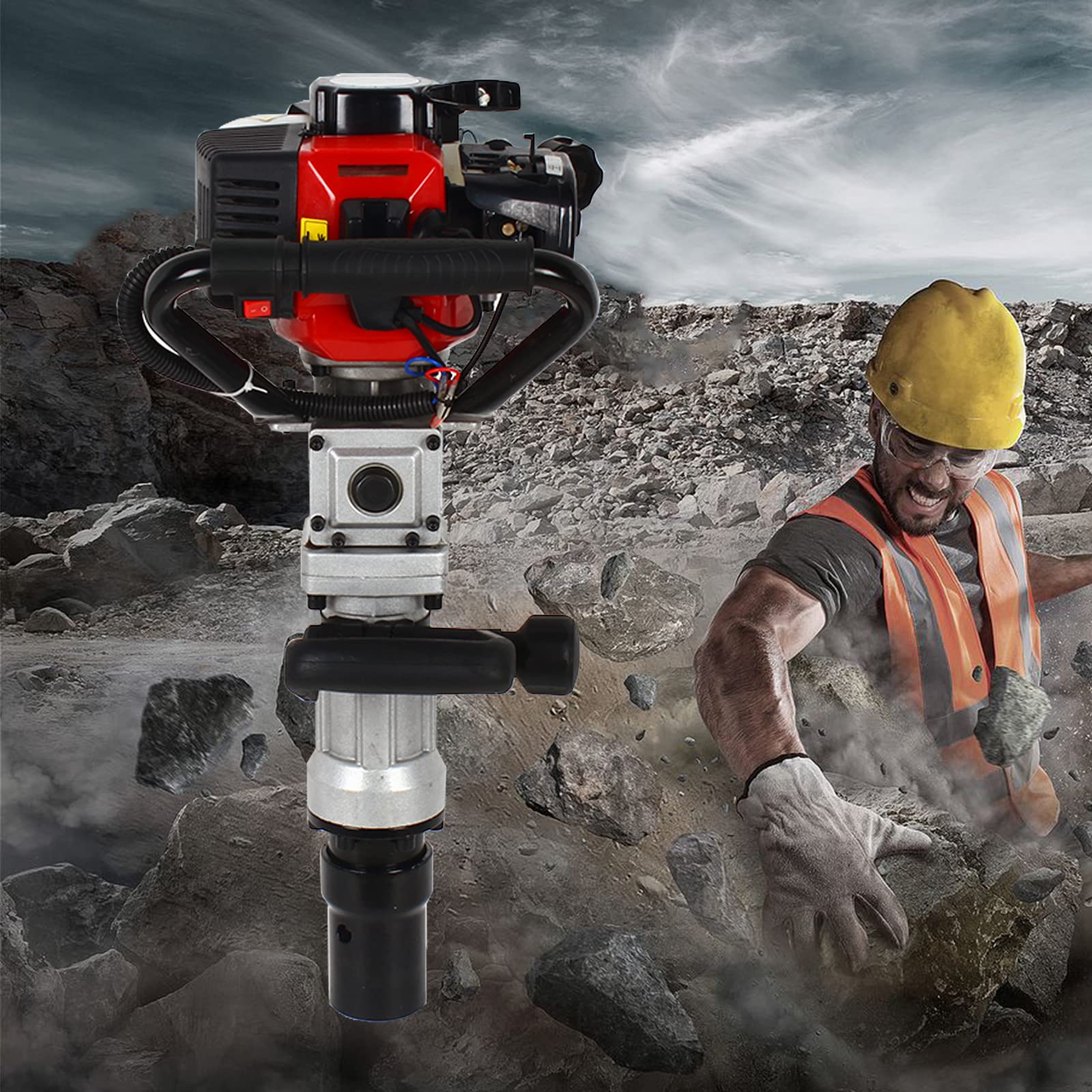 Petrol Powered Hammer Rammer Pile Driver Post Knocker Banger 2stroke ...