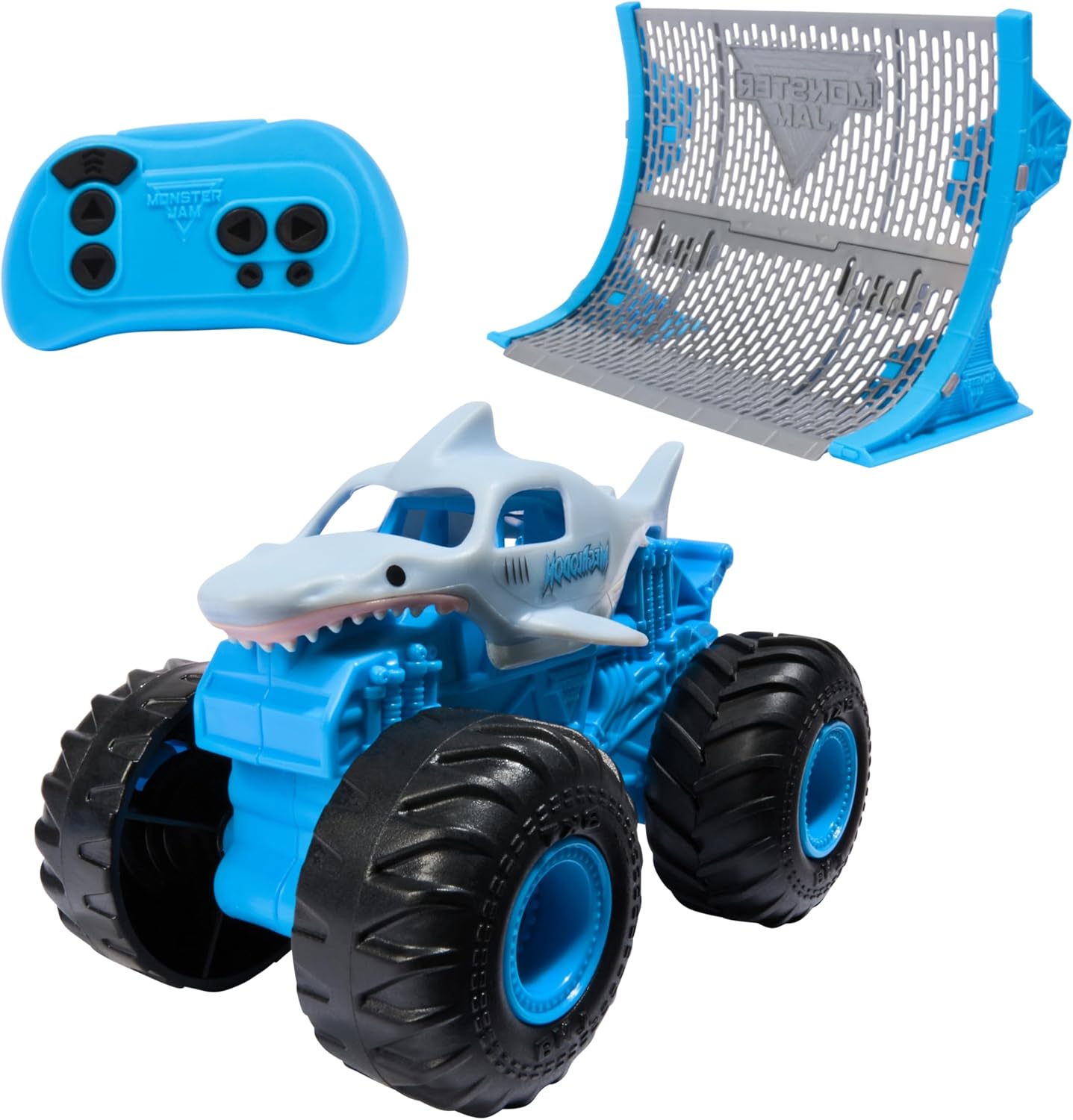 Monster Jam, Official Megalodon Remote Control Monster Truck with Ramp ...