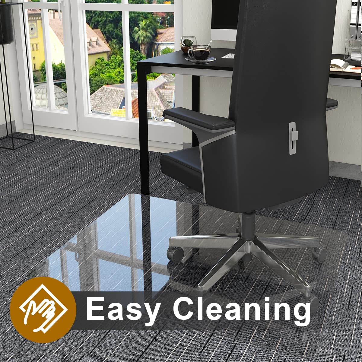 GLSLAND - 36"x 36" Glass Chair Mat/Office Chair Mat/Computer Desk Mats ...