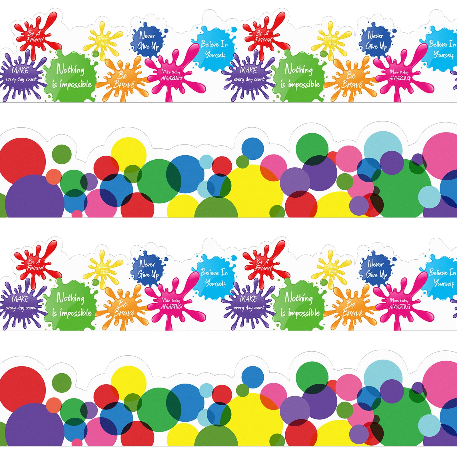 Buy 66 Ft Rainbow Bulletin Board Border Motivational Border Trim ...