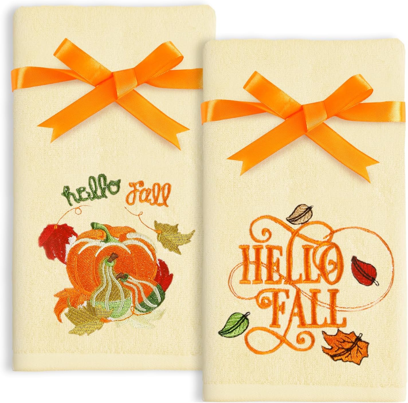 Amazon.com: Quera 2 Pack Fall Hand Towels Autumn Pumpkin Thanksgiving ...