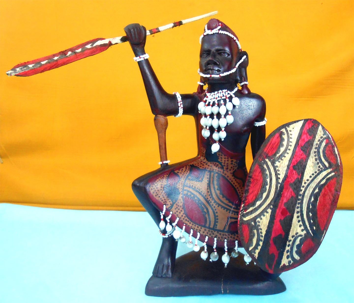 Amazon.com: Maasai Warrior Ready to Hunt Hand Carved Statue : Home ...