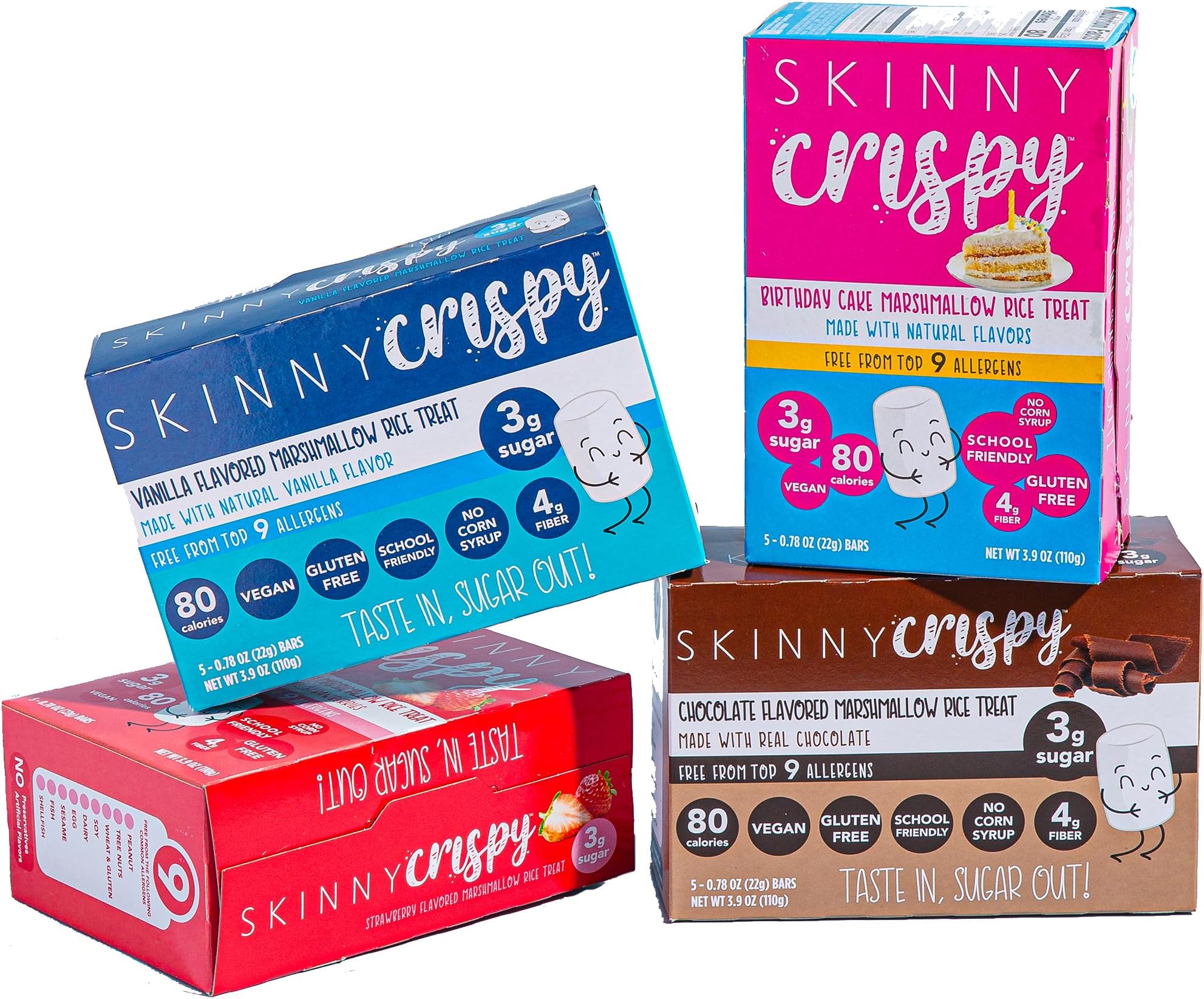 Amazon.com: Skinny Crispy Marshmallow Rice Treats, 25 pack, Lower Sugar ...