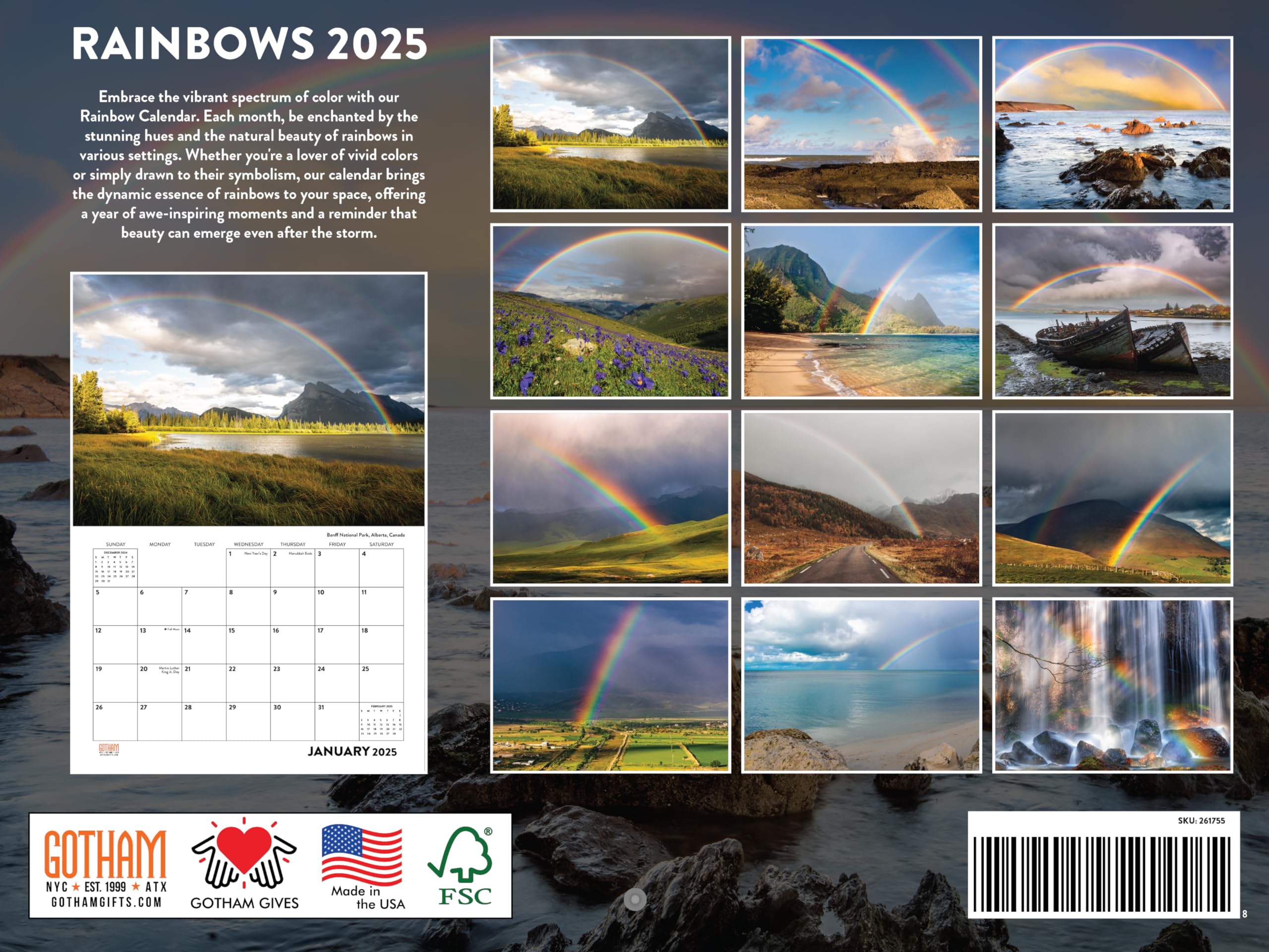 Snapklik.com : Rainbow Calendar 2025 Nature Landscape Monthly Wall ...