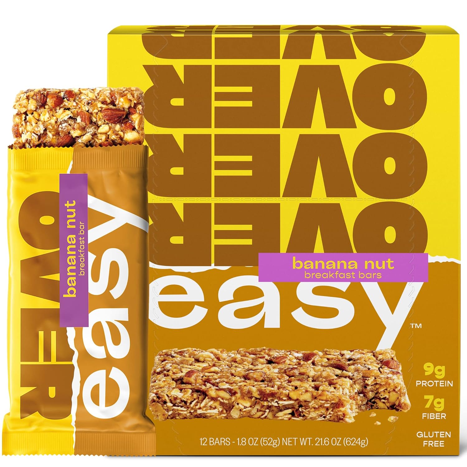 Amazon.com: OVER EASY Banana Nut Breakfast Bars | All Natural, Clean ...