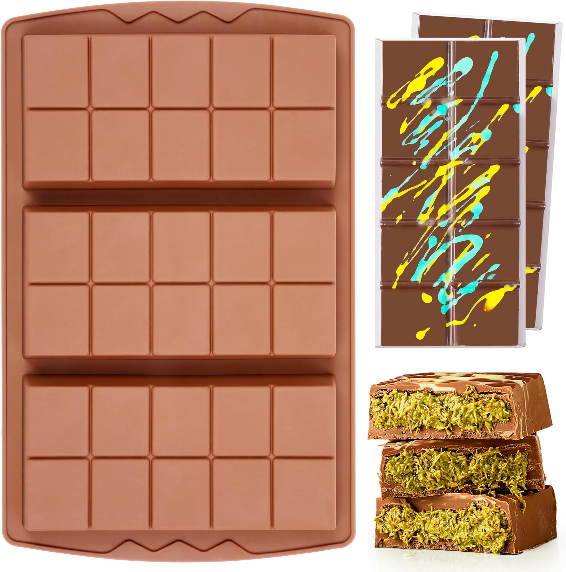 Amazon.com: 1 pc chocolate bar mold + 100 pcs bags + 100 pcs stickers ...
