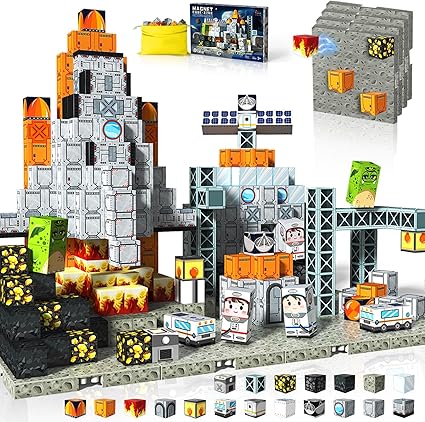 Amazon.com: 150PCS Magnetic Blocks with 4 Baseplates, Magnetic Building ...