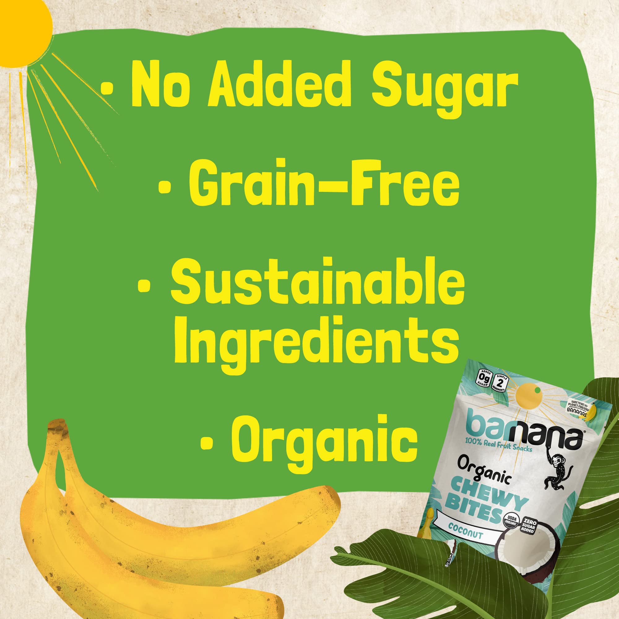 Snapklik.com : Barnana - Organic Chewy Coconut Banana Bites, Healthy ...